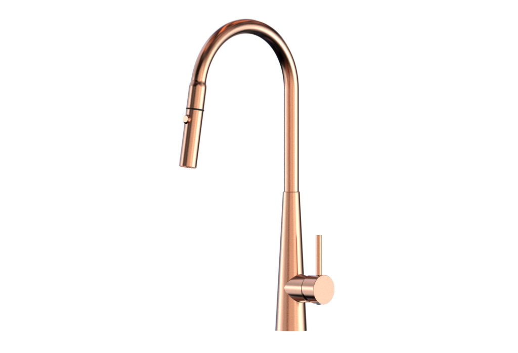 XCEL Rose Gold Gooseneck Retractable Maxi Pull Out Mixer with Dual ...
